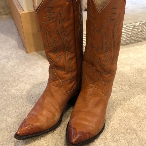 Larry Mahar | Shoes | Larry Mahan Vintage Leather And Reptile Cowgirl ...